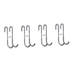 HOMSFOU 4pcs Stainless Steel Hook Over The Door Organizer Over The Door Hooks Metal Hangers Heavy Duty Hooks for Clothes Hook for Bathroom Heavy Duty Hangers for Clothes Indoor Heavy Door