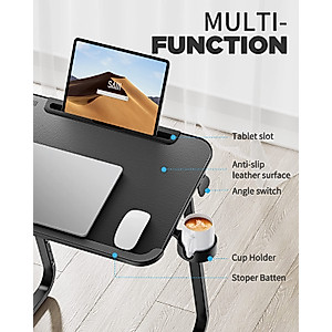 SAIJI TV Tray Table - Heavy Duty Extra Large TV Tray, Upgraded TV Dinner Trays for Eating Snack Food, Tilt & Height Adjustable TV Tray Laptop Desk for Sofa & Bedside Small Table