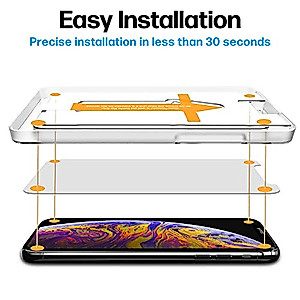 Power Theory Designed for iPhone Xs Max Screen Protector Tempered Glass [9H Hardness], Easy Install Kit, 99% HD Bubble Free Clear, Case Friendly, Anti-Scratch, 2 Pack