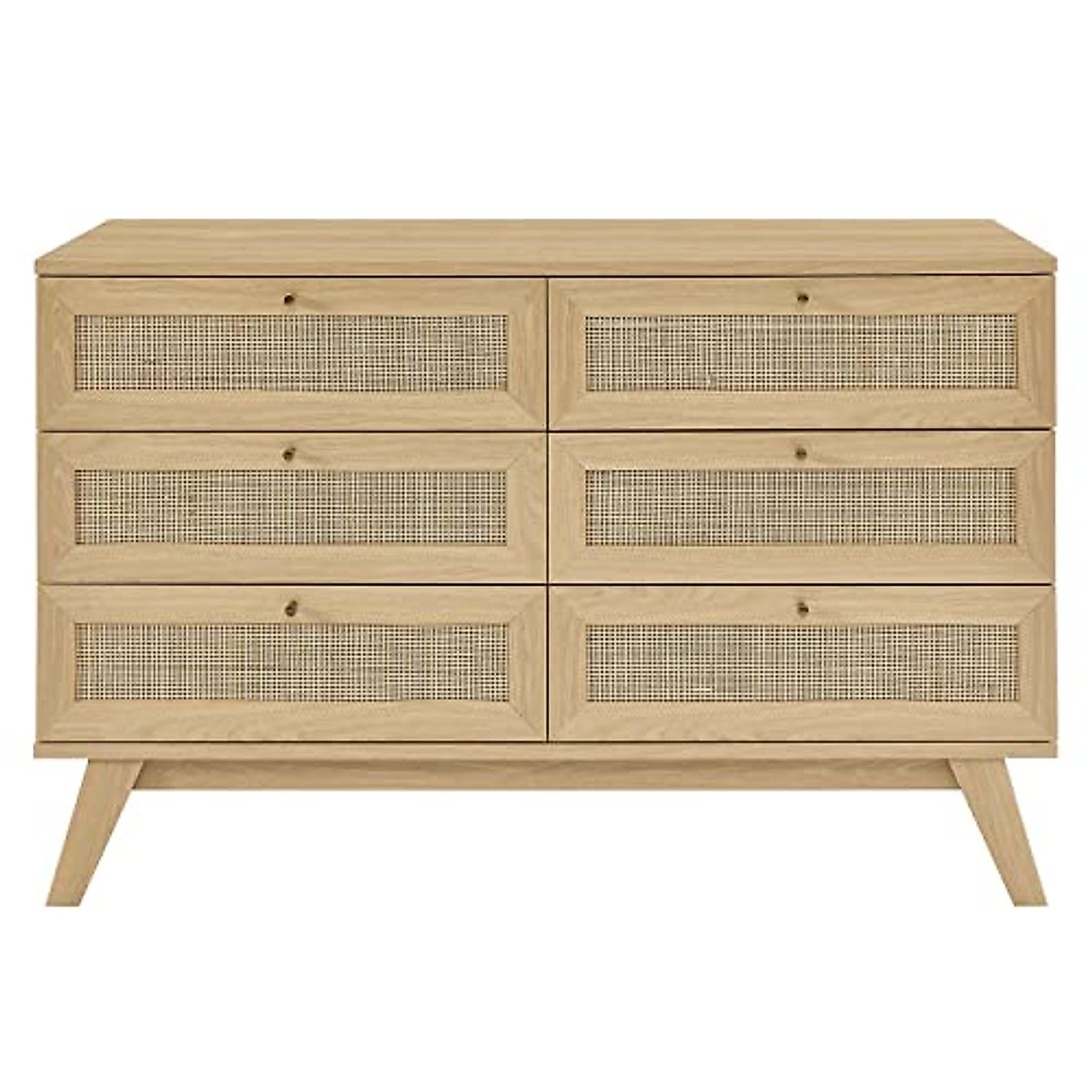 Modway Soma 6-Drawer Double Dresser in Oak, 18.5 x 47 x 30