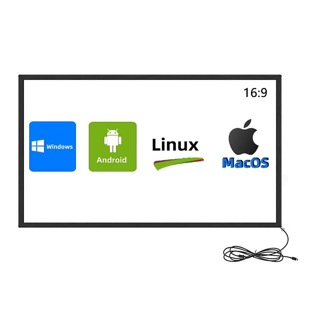32 Inch 20 Points IR Touch Frame Without Glass Infrared Touch Screen Overlay Kit USB Interface Free-Drive for HT-IR32-17mm 0