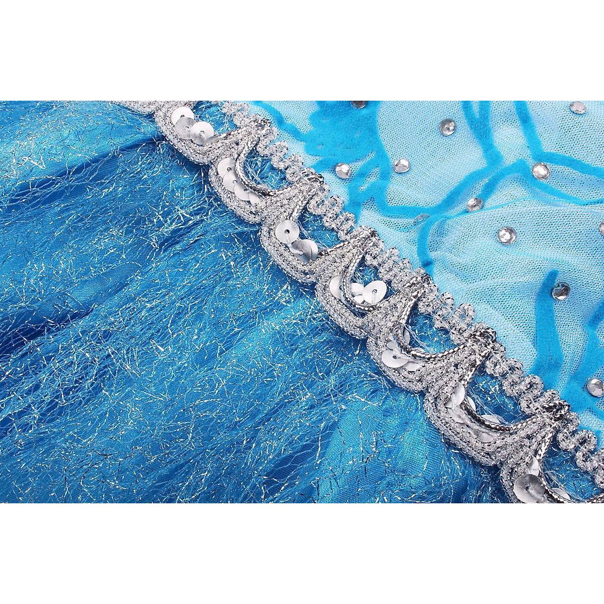 JerrisApparel Princess Dress Queen Costume Cosplay Dress Up with Accessories (4-5, Blue with Accessories)