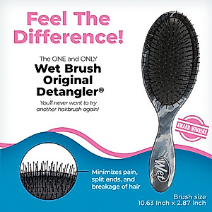 Wet Brush Original Detangler Brush - Metallic Marble, Onyx - All Hair Types - Ultra-Soft IntelliFlex Bristles Glide Through Tangles with Ease - Pain-Free Comb for Men, Women, Boys and Girls