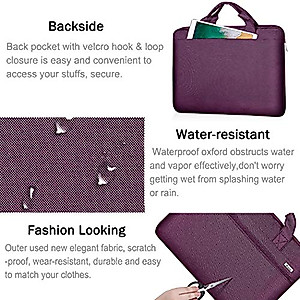 Voova Laptop Bag Carrying Case 17-17.3 Inch for Women, 360° Protective Computer Sleeve Cover with Shoulder Strap Compatible with Lenovo Asus Acer Dell Hp Notebook, Waterproof Slim Briefcase, Purple