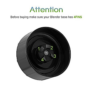 URSUMER Replacement Parts for Magic Bullet - 250W Magic Bullet Blade 2 PACK with 4 Rubber Gaskets, Replacement Magic Bullet Accessories for Model MB1001