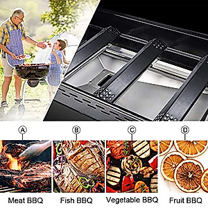 Rejekar Flame Tamer and Burner Tube Parts for Nexgrill 5 Bunrer 720-0888 720-0888N 720-0882A 4 Burner 720-0830H, Porcelain Steel Heat Plate Shield for Nexgrill Gas Grill Parts 5 Burner