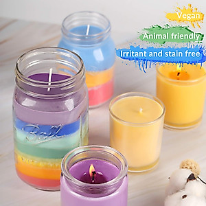 Color Candle Making Dye Kit, 24 Coloring Chips for Paraffin and Soy Wax Base Molds, Bright, Easy Melting and Mixing Colored Flakes, Non-Toxic DIY and Homemade Craft Supplies , 0.1oz Per Bag