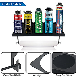 svteli Wall-Mounted spray bottle holder, paint rack, spray can holder, aerosol can holder, paper towel holder，sprays holder