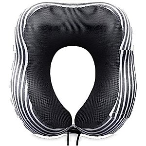 NCRD Travel Pillow Memory Foam Neck Pillow Machine Washable, Chin and Neck Support Cushion U Shaped Portable Travel Pillow for Kids Adults Aircraft Car Train Office (Color : White)