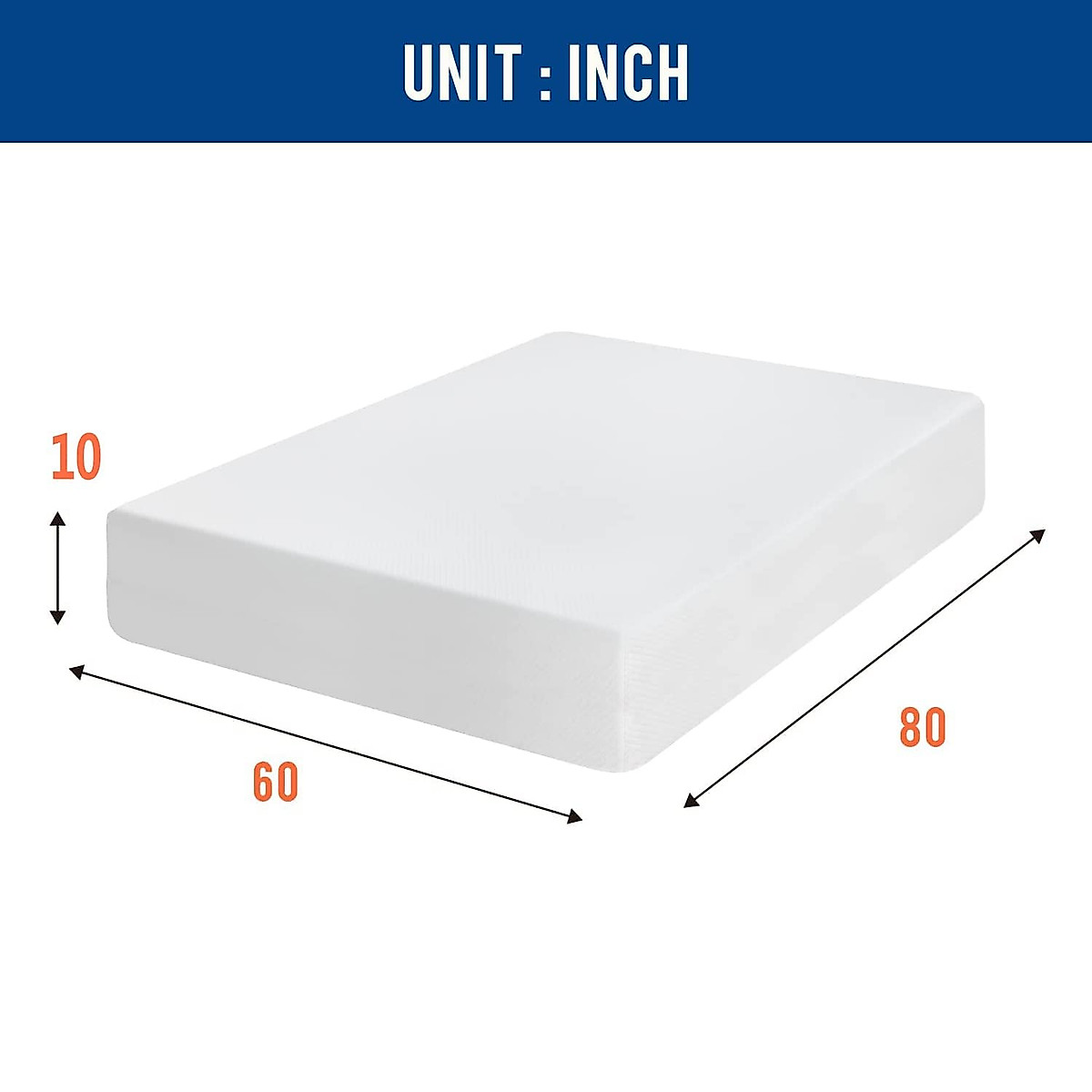 10 inch Queen Mattresses, Gel Memory Foam Queen Mattress for a Cool Sleep & Pressure Relief, Medium Firm Mattress Pad Queen Size Mattresses, Bed in a Box, CertiPUR-US Certified & White (10 in, Queen)