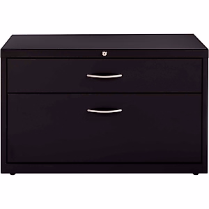 Global Industrial 36" Low Credenza with File Cabinet, Black