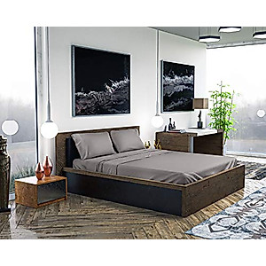 BAMPURE 4Pcs - 100% Viscose Derived from Bamboo Sheets Full Size Sheets Set - Super Soft Viscose Bamboo Cooling Sheets for Hot Sleepers - Up to 16’’ Deep Pocket - Luxury Series Full Sheet Set (S Gray)