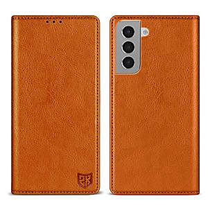 ZZXX for Samsung Galaxy S21 Wallet Case with [RFID Blocking] Card Slot Stand Strong Magnetic Leather Flip Fold Protective Phone Case for Samsung Galaxy S21 Case Wallet(Brown-6.2 inch)