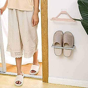 MFCHY Wall-Mounted Shoes Rack Plastic Shoes Holder Storage Organizer Dormitory Province Space Wall Slippers Shelf Home Simple Paste Shoe Storage Rack (Color : Black)