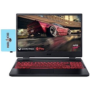 acer Nitro 5 15.6" 165Hz 2K QHD IPS Gaming Laptop (AMD Ryzen 7 6800H 8-Core 3.20GHz, 16GB DDR5, 2x512GB PCIe SSD (1TB), GeForce RTX 3070 Ti 8GB, Red Backlit KYB, WiFi 6, Win11Home) w/Dockztorm Dock