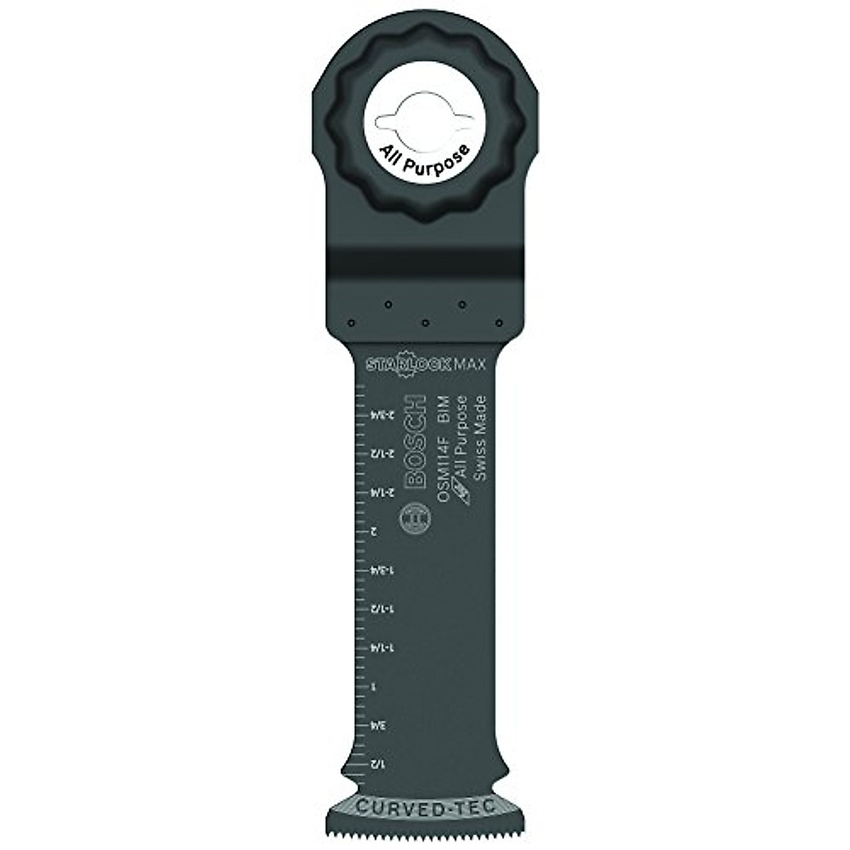 BOSCH OSM114F 1-1/4 In. StarlockMax Oscillating Multi Tool All Purpose Bi-Metal Plunge Cut Blade for Extreme-Duty Applications in Wood, Wood with Nails, Drywall, PVC, Metal (Nails and Staples)