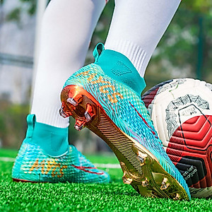 Unisex Golds Soles Soccer Cleats Big Boy's Professional Football Shoes Anti-Skid FG Womens Athletic Outdoor AG TF Spikes