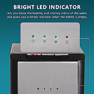 Bottom Loading Water Cooler Dispenser for 5 Gallon Bottles, 3 Temperature Spouts, Child Safety Lock, Ideal for Home, Office, and Dorm Use,ETL Approved