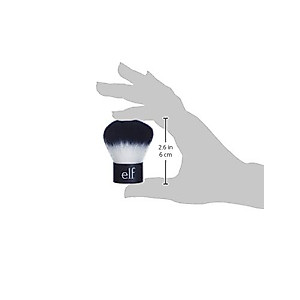 e.l.f., Kabuki Face Brush, Synthetic Haired, Versatile, Compact, Applies Bronzer, Powder, or Highlighter, Soft, Absorbent, Wet or Dry Product, Compact, Travel-Size, 0.64 Oz