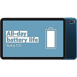 Nokia T20 (Wi-Fi) Tablet with 10.36" Screen, 4GB RAM + 64GB ROM, Android 11 (Ocean Blue) - International Version