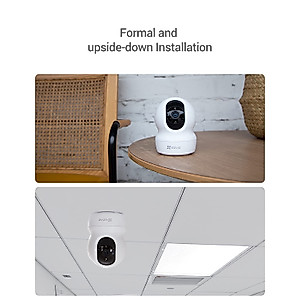 EZVIZ 2K+ Indoor Security Camera, WiFi, 360° Coverage, Night Vision, Auto Motion Tracking, Pet Baby Monitor, Two Way Talk, Compatible with Alexa (CP1 2K+)