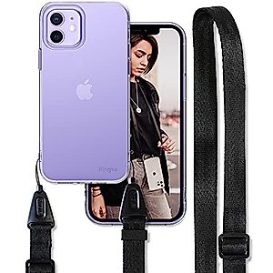Ringke Air Shoulder Strap Compatible with iPhone 12 Case, Crossbody Neck Lanyard with Clear TPU Silicone Phone Cover for 6.1-inch (2020) - Clear