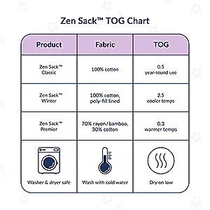 Nested Bean Zen Sack® Premier - Gently Weighted Sleep Sacks | Baby 0-24M | TOG 0.3|Bamboo Cotton Blend | Newborn/Infant Swaddle Transition | Aids Self-Soothing | 2-Way Zipper | Machine Washable