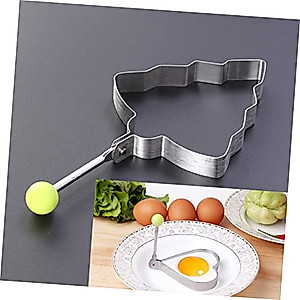 COOLHIYA 2 Pcs Egg Shaper Pancake Shaping Mold Fried Egg Rings Ring Mold for Eggs Egg Shaping Molds Pancake Rings Omelette Mould Shaping Mold for Cooking Egg Frying Ring Pancakes Silver