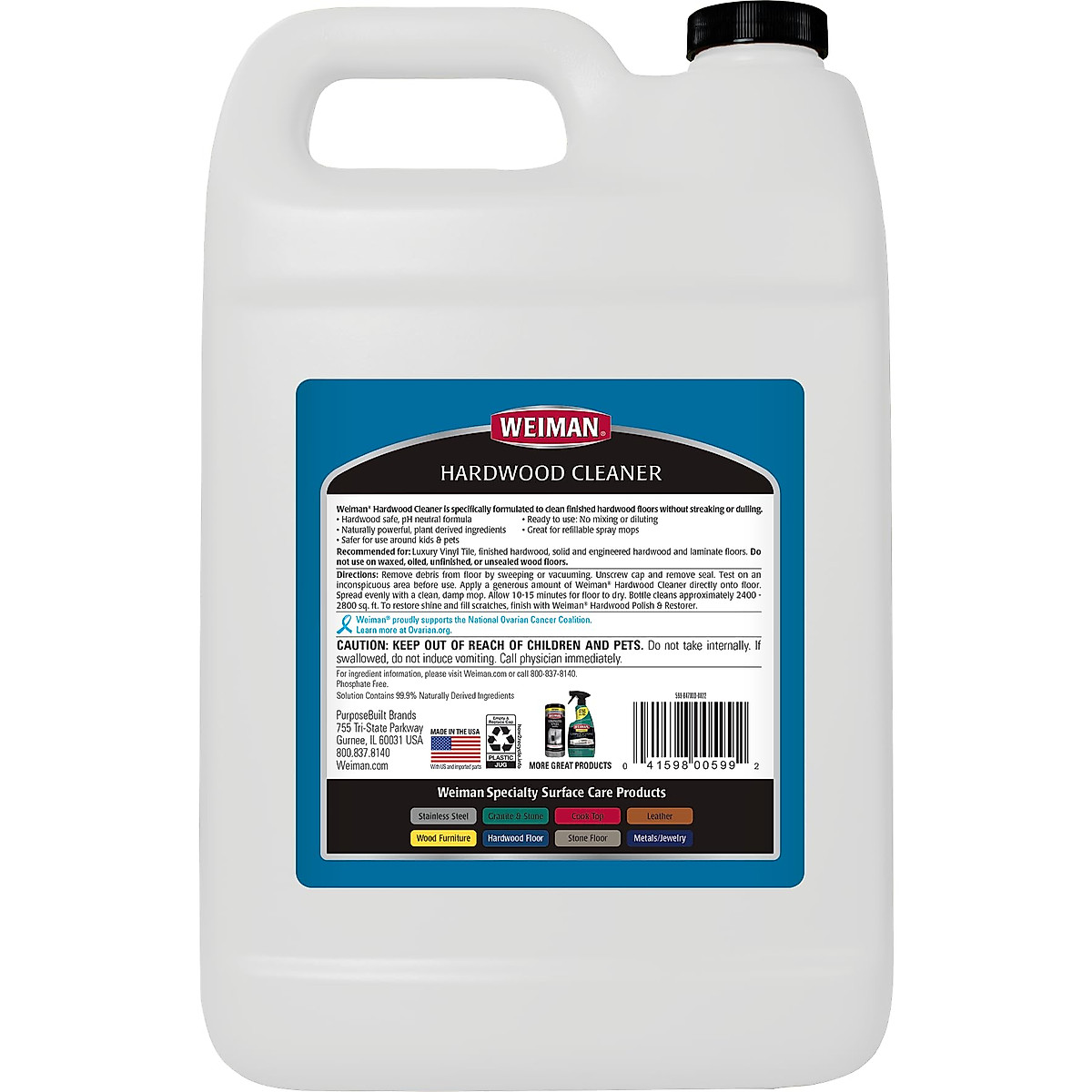 Weiman Hardwood Floor Cleaner - 128 Ounce Refill - Finished Engineered Hardwood Floors