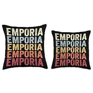 Emporia Kansas Emporia KS Retro Vintage Text Throw Pillow