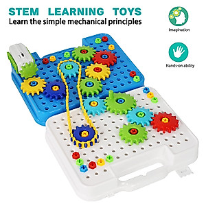 IIROMECI Gears Toys for Kids Ages 4-8, STEM Educational Construction Toys, Super Building Toy Set for Boys and Girls, Engineering Building Blocks Creative Learning Toy Set