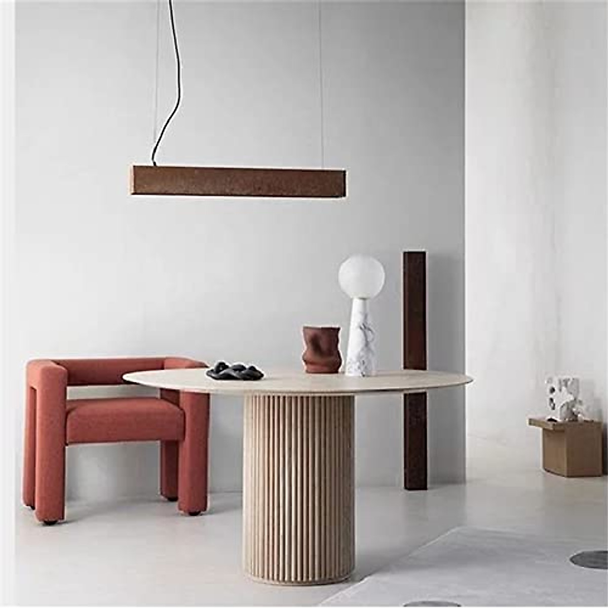 NIUYAO Round Solid Wood Dining Table Natural, 39.5" W Circular Tabletop for Dining Room Kitchen Leisure Coffee Table