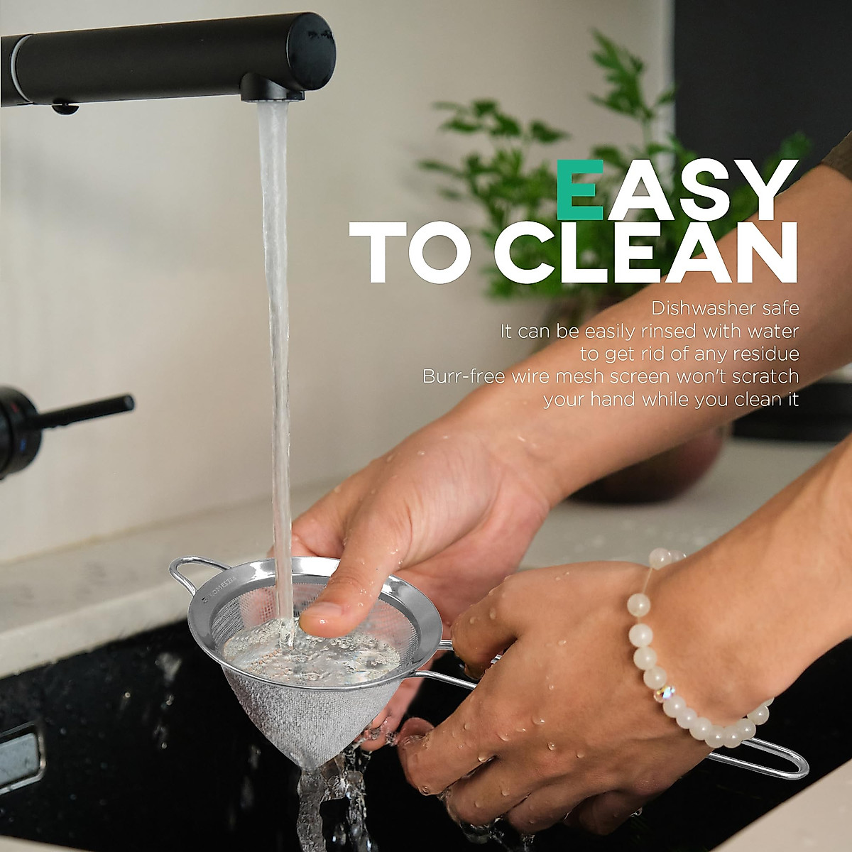 Fine Mesh Sieve Strainer Stainless Steel Cocktail Strainer Food Strainers Tea Strainer Coffee Strainer with Long Handle for Double Straining Utensil 3.3 inch by Homestia