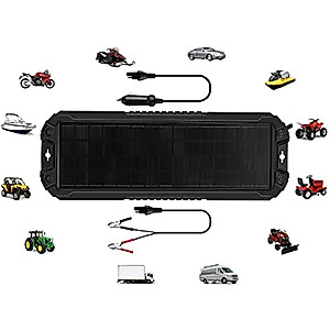 Sunway Solar Panel Car Battery Trickle Charger & Maintainer 5W 12V Solar Power Charger kit Portable Waterproof for Automotive RV Marine Boat Truck Motorcycle Trailer Tractor Powersports Snowmobiles