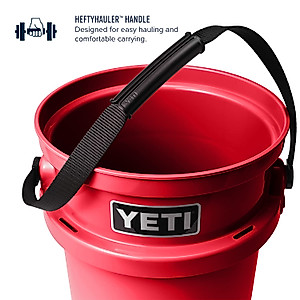 YETI Loadout 5-Gallon Bucket, Impact Resistant Fishing/Utility Bucket, Rescue Red