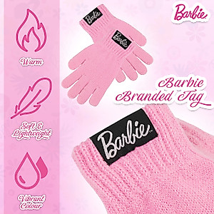 Barbie Girls Bobble Hat and Gloves Set, Original Accessories, Girl Gifts for Winter