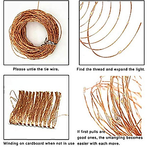 Twinkle Star 300 LED 99 FT Copper Wire String Lights Battery Operated 8 Modes with Remote, Waterproof Fairy String Lights for Indoor Outdoor Home Wedding Party Decoration, Warm White