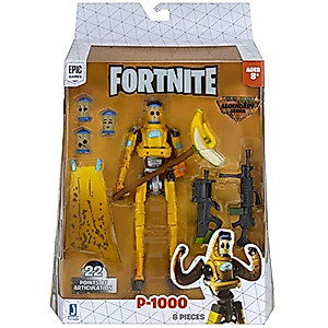 FORTNITE Legendary Series, 1 Figure Pack - 6 Inch P-1000 Collectible Action Figure - Includes 4 Interchangeable Faces, 1 Harvesting Tool, 2 Weapons, 1 Back Bling - Collect Them All