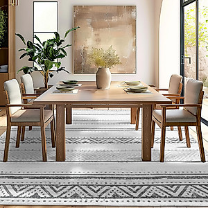 Shilucheng 8x10 Rug for Living Room Modern Machine Washable Large Non-Slip Area Rug Clearance,Bedroom Carpet Rug Low-Pile Kid & Pet Friendly (Grey)