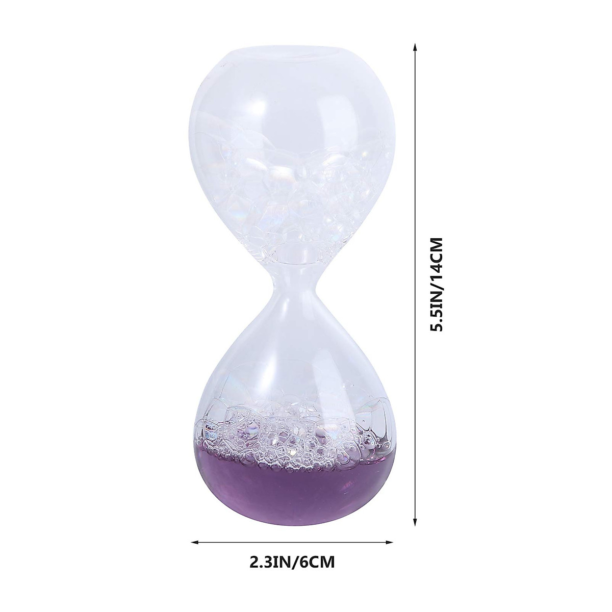 cabilock Hour Glass Glass Hourglass Timer Liquid Hourglass Liquid Motion Timer Hourglass Bubble Singing Hourglass Home Decorations Birthday Gifts (Purple) Water Wiggler