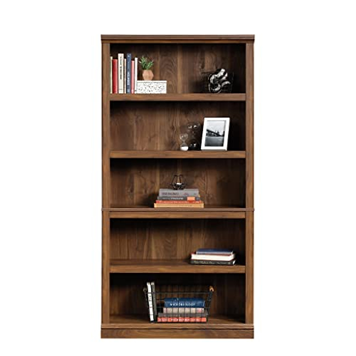 Sauder 5 Shelf Bookcase, Grand Walnut Finish
