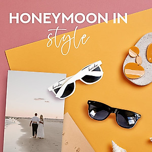 Pretty Robes Bride and Groom Sunglasses for Bachelorette Party, Wedding Accessories for Brides, Beach Wedding Must Haves, Wedding Sunglasses