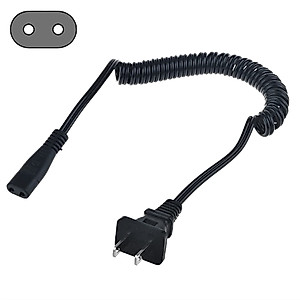 Guy-Tech 2-Prong Power Cord Cable Adapter Replacement for Most Models Shaver Cord Coiled