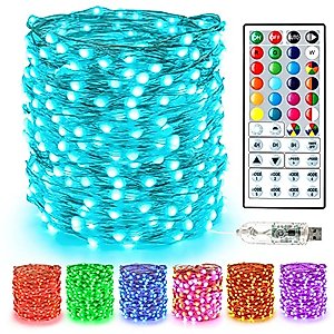 BrizLabs USB Halloween Fairy String Lights, 33ft 100 LED Color Changing Orange Purple Fairy Lights with Remote, USB Powered Multi Colored Xmas Tree Twinkle Light for Halloween Christmas
