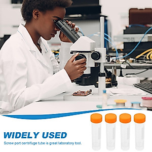 iplusmile Centrifuge Tubes Plastic Vial, 50ml Polypropylene Centrifuge Tube Flat-Bottom Tube Containers with Screw Cap for Laboratory Lab School Educational, 50pcs