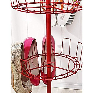 DINGZZ 2-Tier Adjustable Revolving Shoe Rack， Revolving Hanging Shoe Storage Rack
