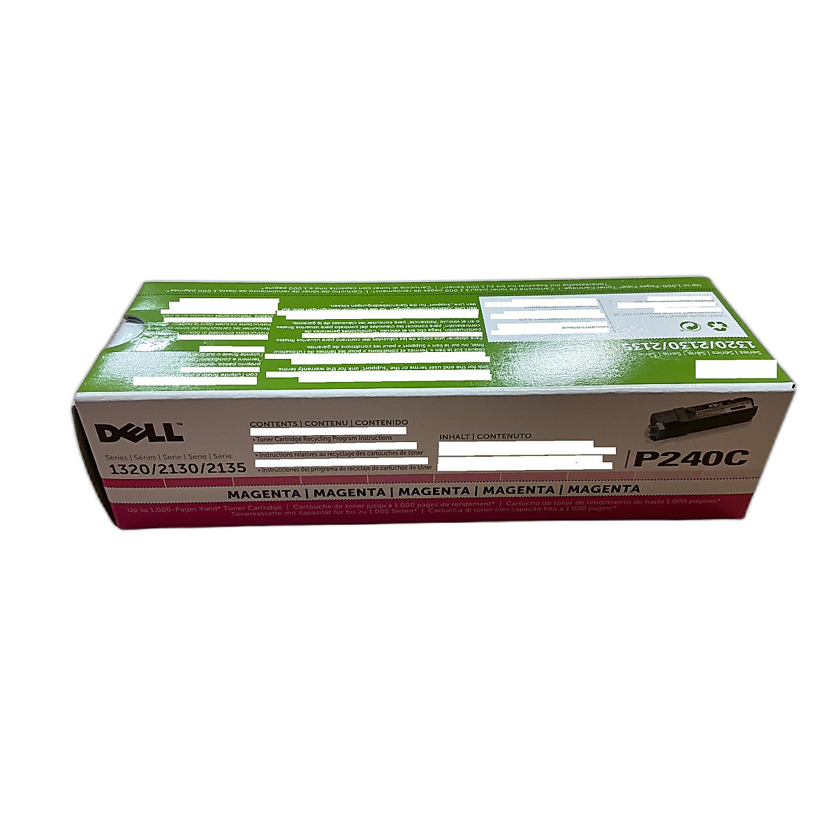 Dell P240C 1320C 2130 2135 Toner Cartridge (Magenta) in Retail Packaging
