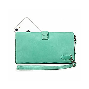 OLD TREND Leather Clutch Savanna Wallet (Aqua)