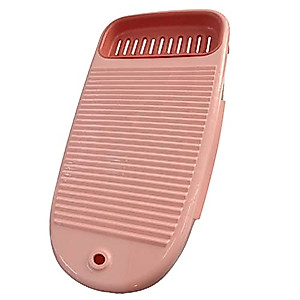 YARNOW Plastic Underwear Washboard with Soap Box Mini Hand Washing Machine Washboard for Laundry Personal Clothes Kids Shirt Underwear Washing Tool Pink