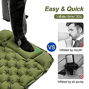 Night Cat Sleeping Air Pad with Pillow Inflatble Mat Mattress Bed for Camping Backpacking Hiking Traveling 75x25 inches